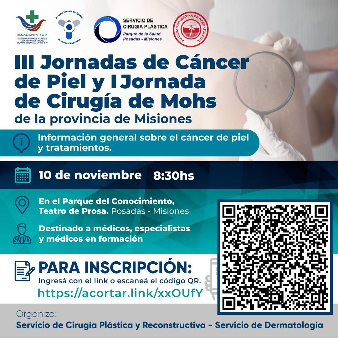 Desde el Parque de la Salud invitan a la III Jornada de Cáncer de Piel y I Jornada de Cirugía de ...